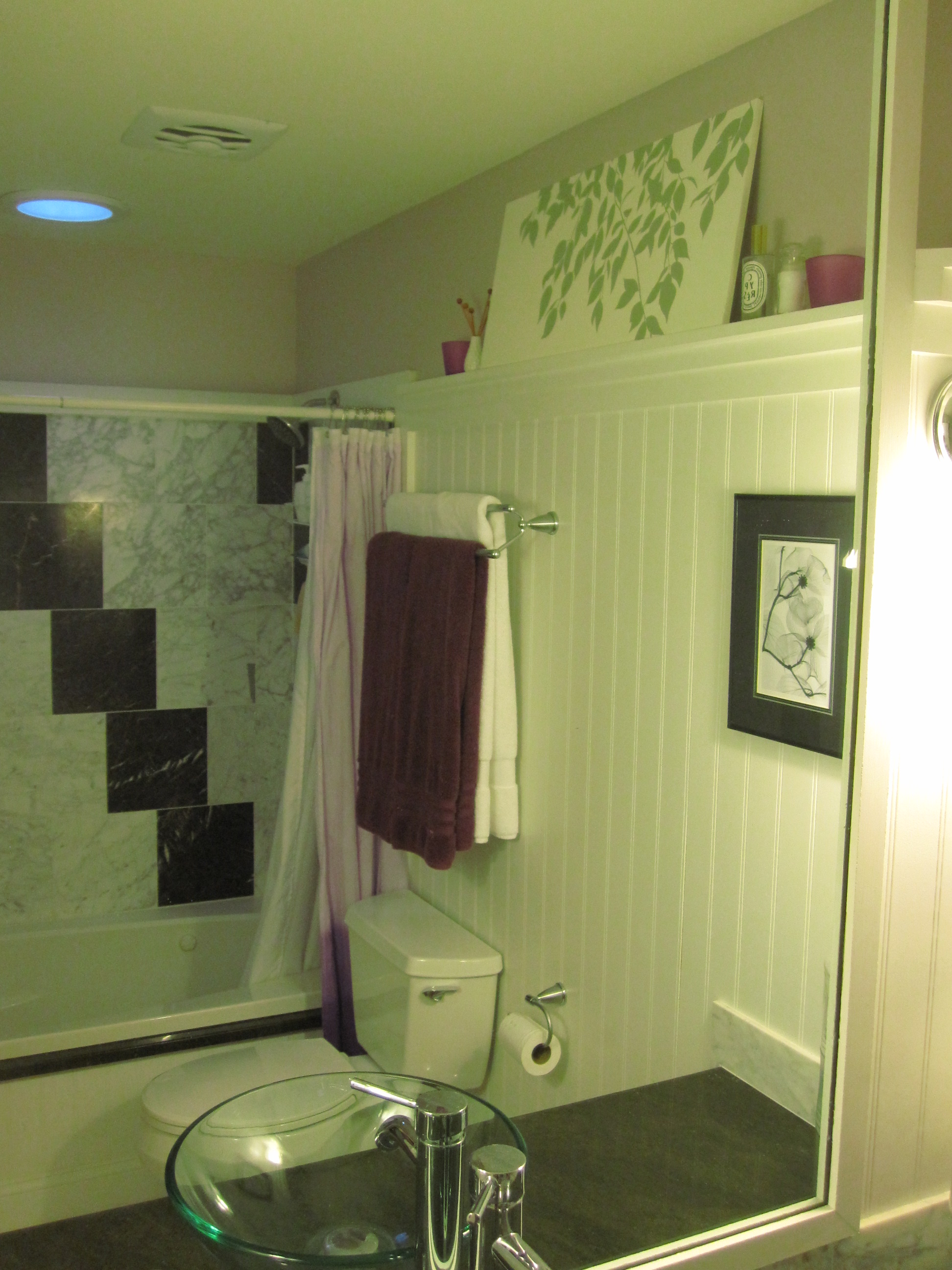 Ombre Shower Curtain Open Mirror Reflection