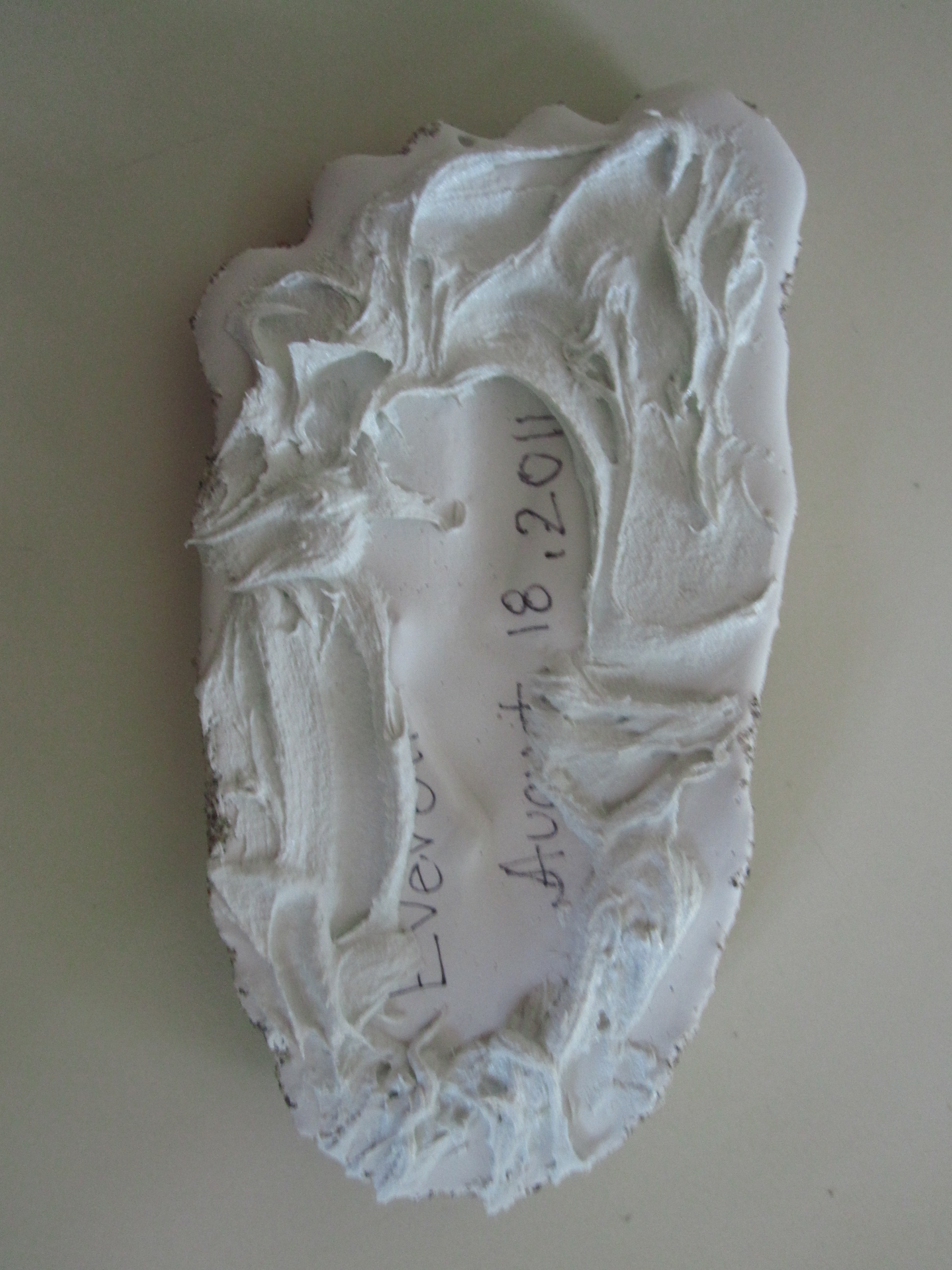 Plaster Feet Shadow Box Epoxy on Back