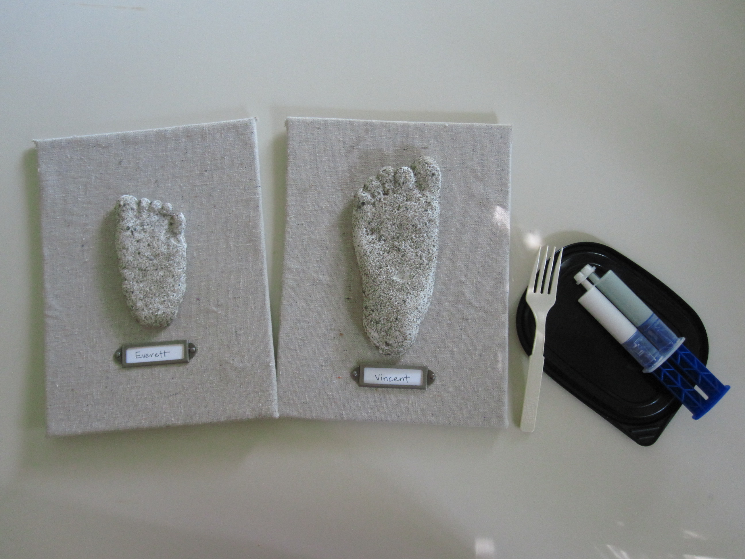 Plaster Feet Shadow Box Epoxy Supplies