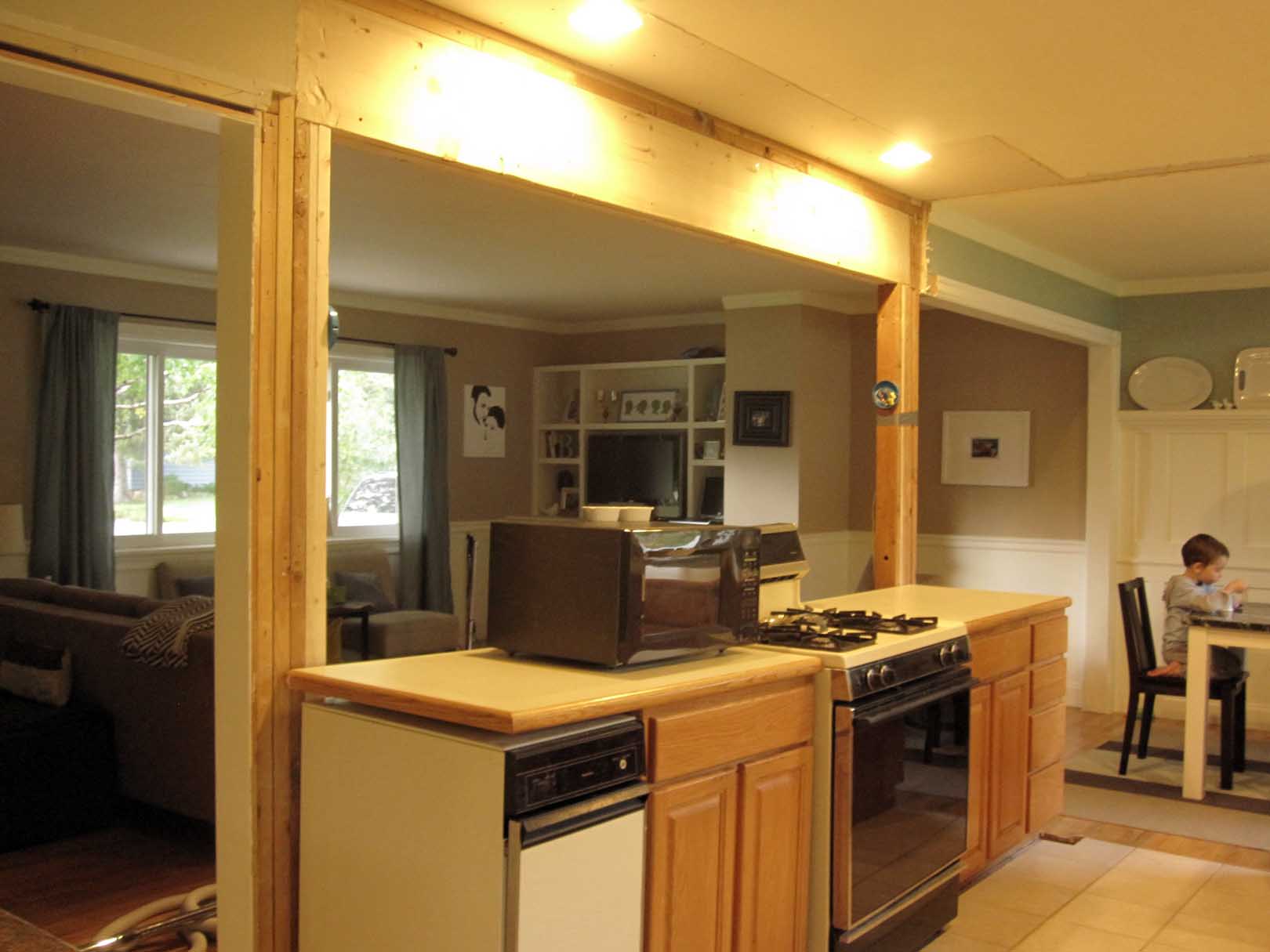 Kitchen Wall Open After from Back Door