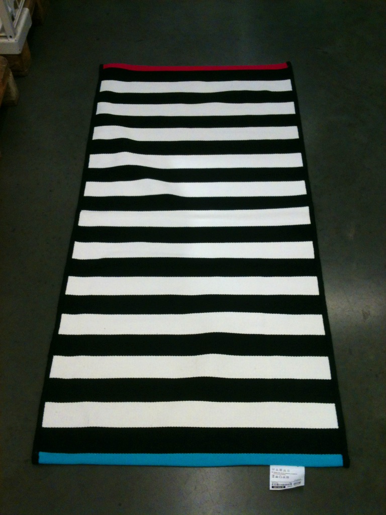 Ikea Black and White Stripe Rug
