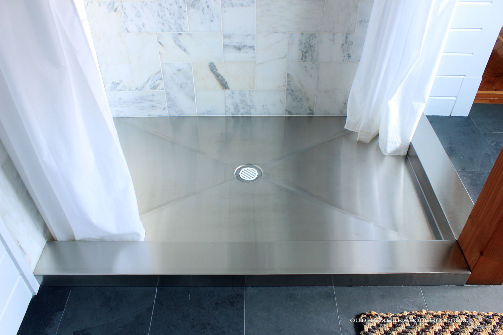 Stainless Steel Shower Base VEVOR Shower Curb Kit, 72"x72" Shower Pan